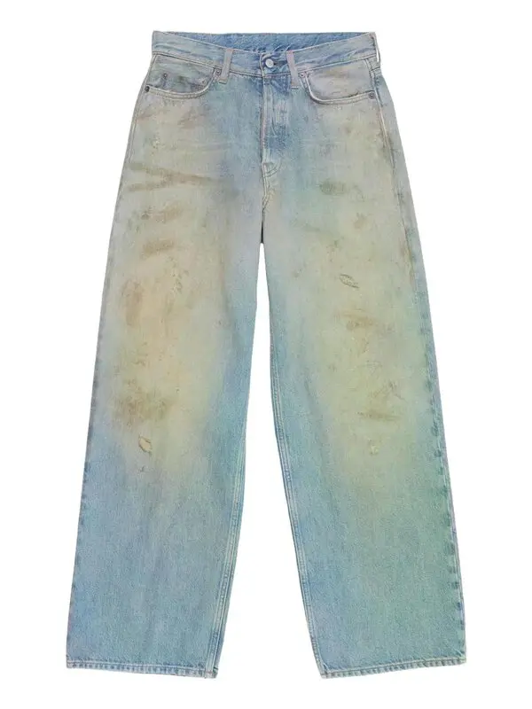 Acne Studios Leather Patch Jeans - Blue