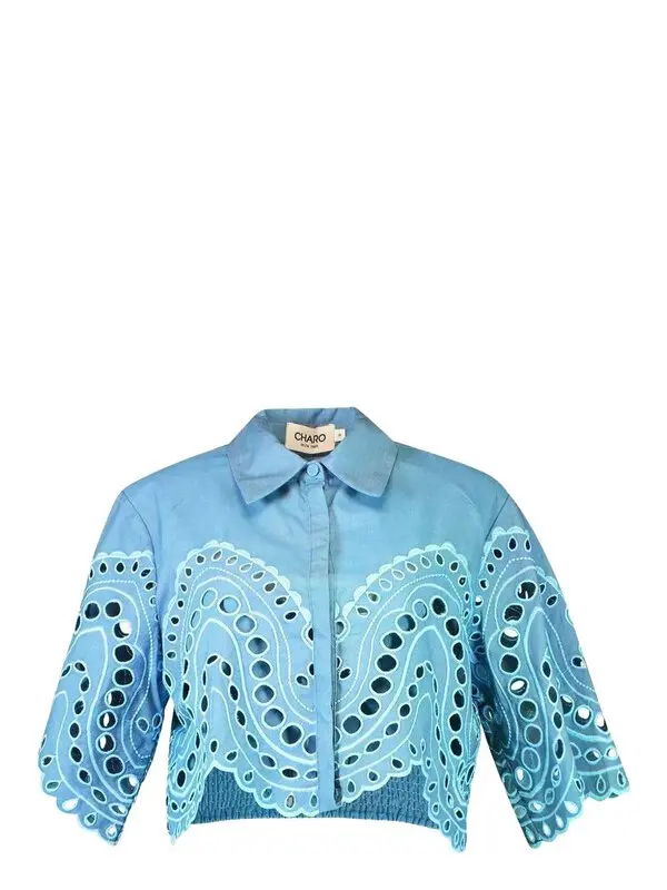 Charo Ruiz Ibiza Cut-out Storm Blouse - Blue