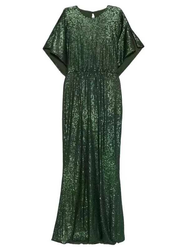 Norma Kamali Sequinned Maxi Dress - Green