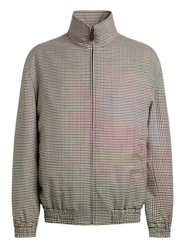 Etro Checked High-neck Bomber Jacket - Neutrals