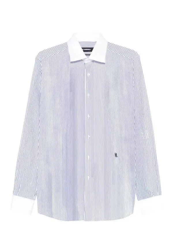 Karl Lagerfeld Striped Modern-fit Shirt - White