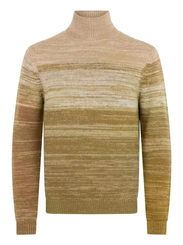Malo Striped Roll-neck Sweater - Neutrals