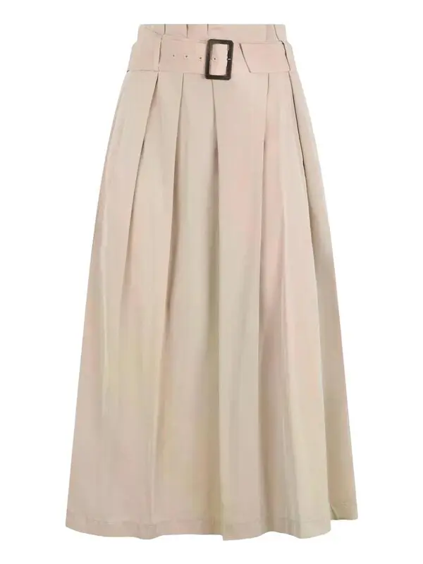 Peserico Pleated Belted Maxi Skirt - Neutrals