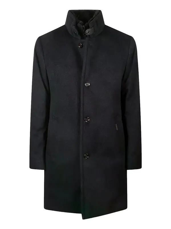MOORER Buttoned Cashmere Coat With Fur - Black