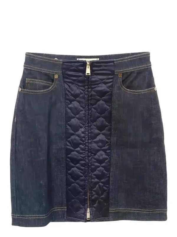 Fendi Quilted Denim Skirt - Blue