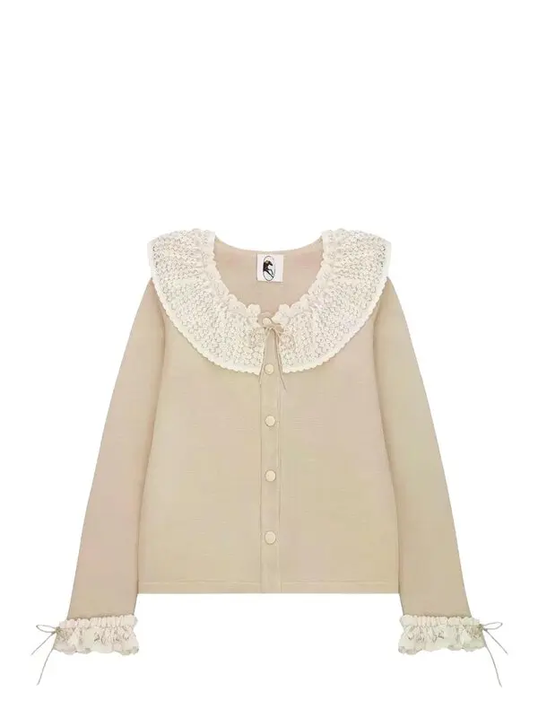 Sleeper Malena Lace-collar Cardigan - Neutrals