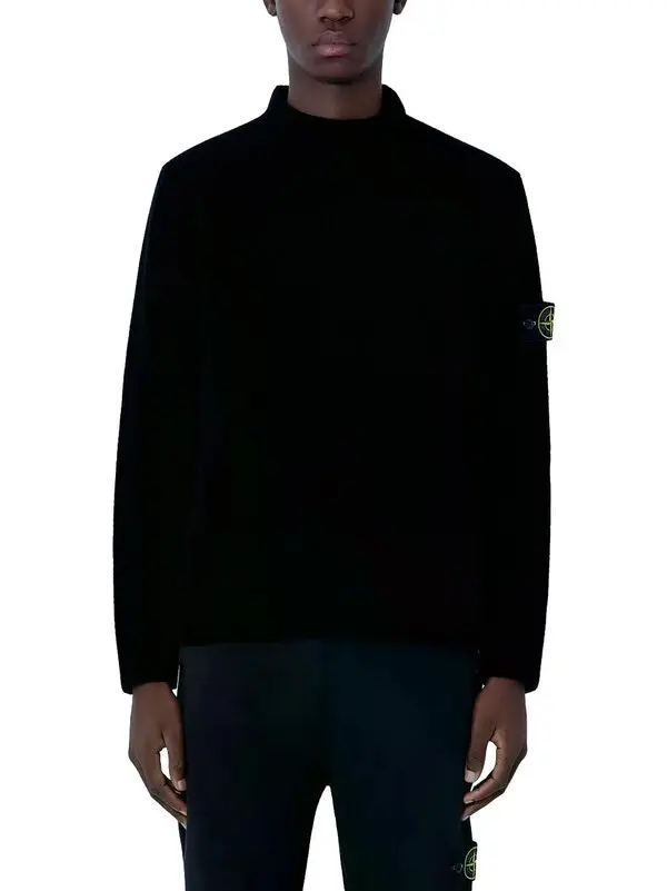Stone Island Signature-patch Sweater - Black