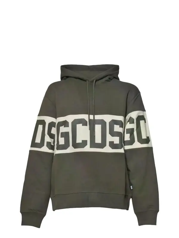 Gcds Hooded Graphic Logo Hoodie - Grey