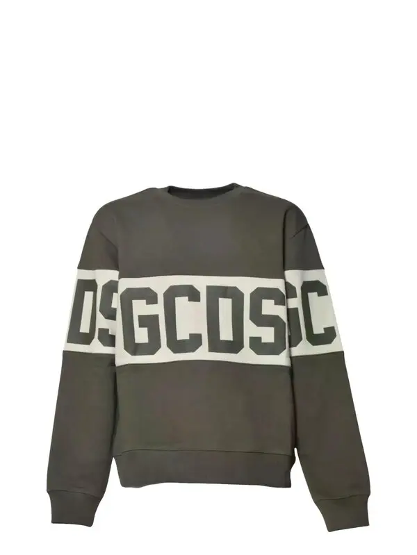 Gcds Logo Stripe Sweatshirt - Grey