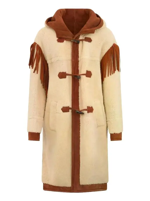 Philosophy Di Lorenzo Serafini Fringe Shearling Coat - Neutrals