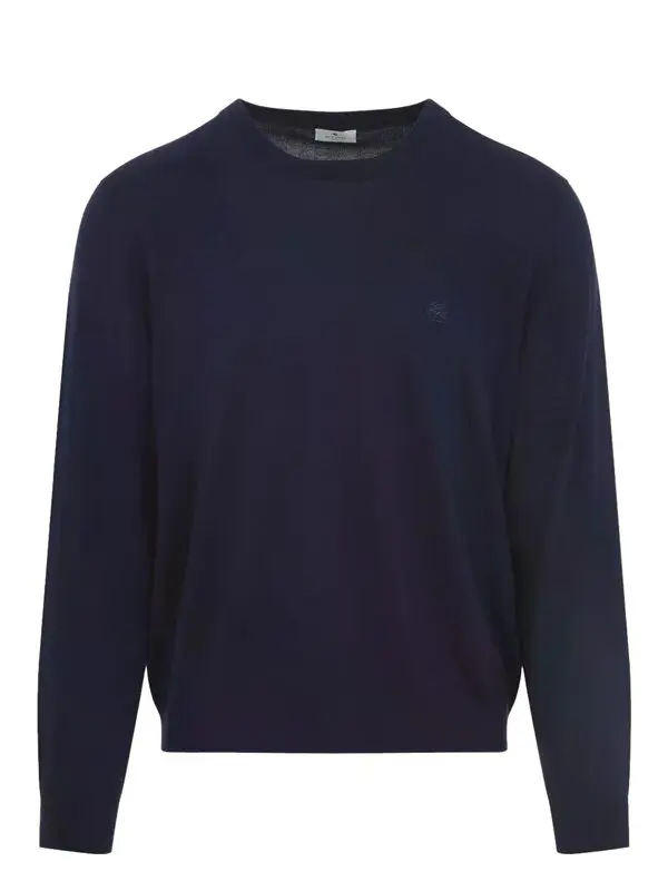 Etro Embroidered Round-neck Sweater - Blue