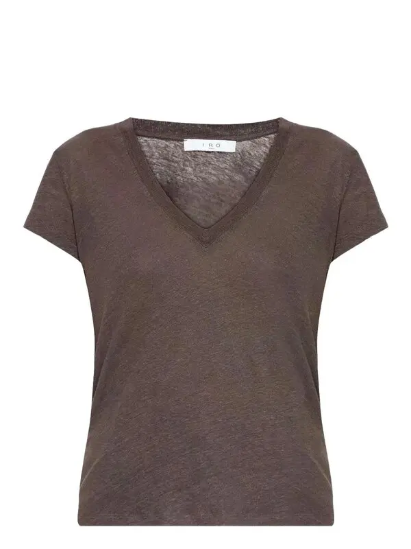 IRO PARIS Rodeo V-neck T-shirt - Brown