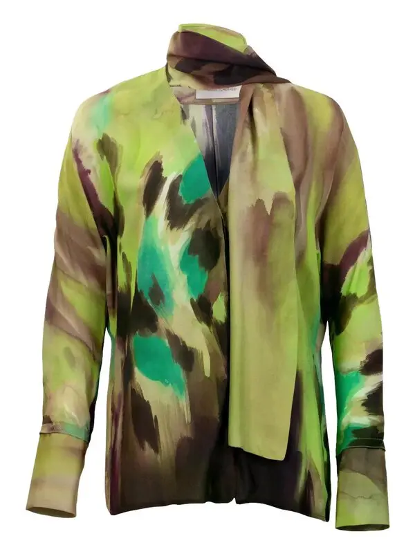 Silvia Tcherassi Jaboca Abstract Print Blouse - Green