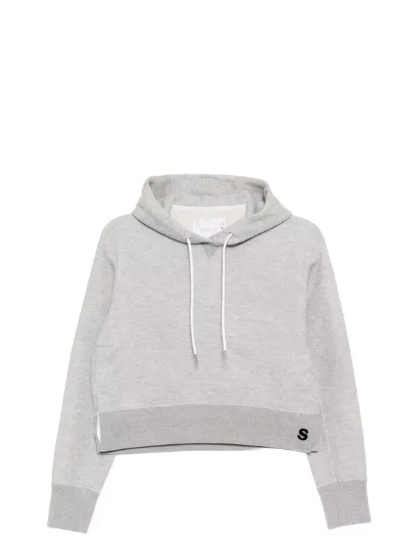 Sacai Cropped Hoodie - Grey