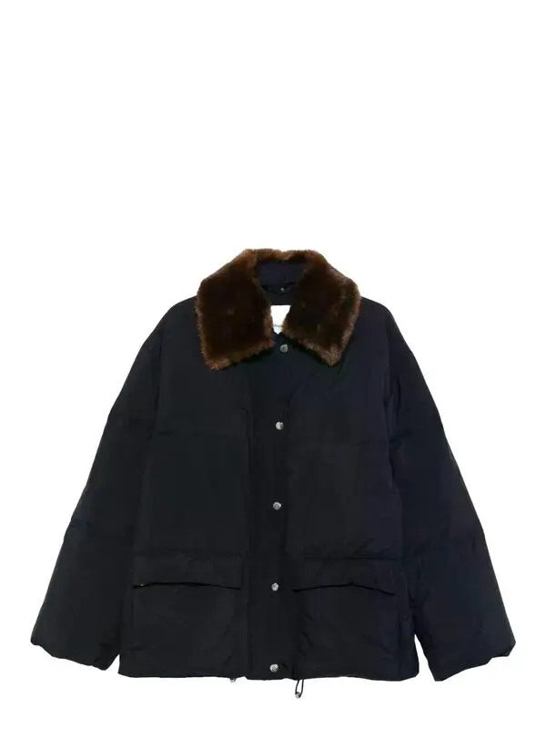 Nanushka Faux-fur Collar Padded Jacket - Black