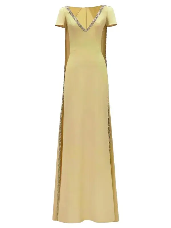 GEMY MAALOUF Beaded Cape Dress - Yellow