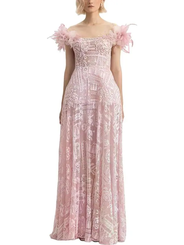 GEMY MAALOUF Structured Underskirt Gown - Pink