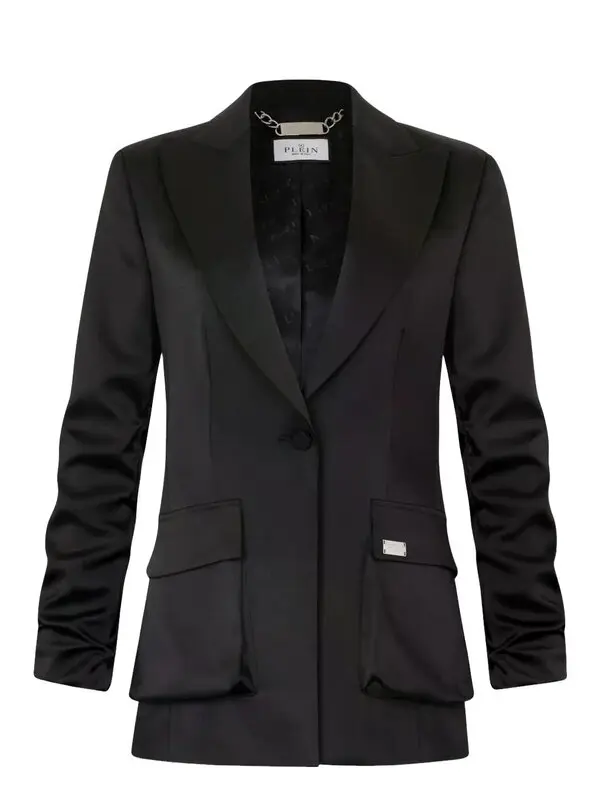 Philipp Plein Satin Single-breasted Blazer - Black