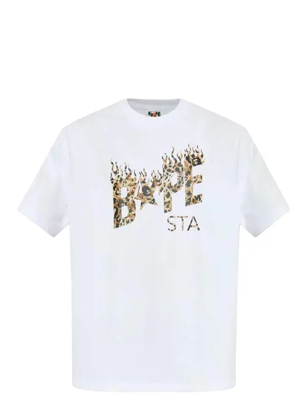A BATHING APE Sta Leopard-print T-shirt - White