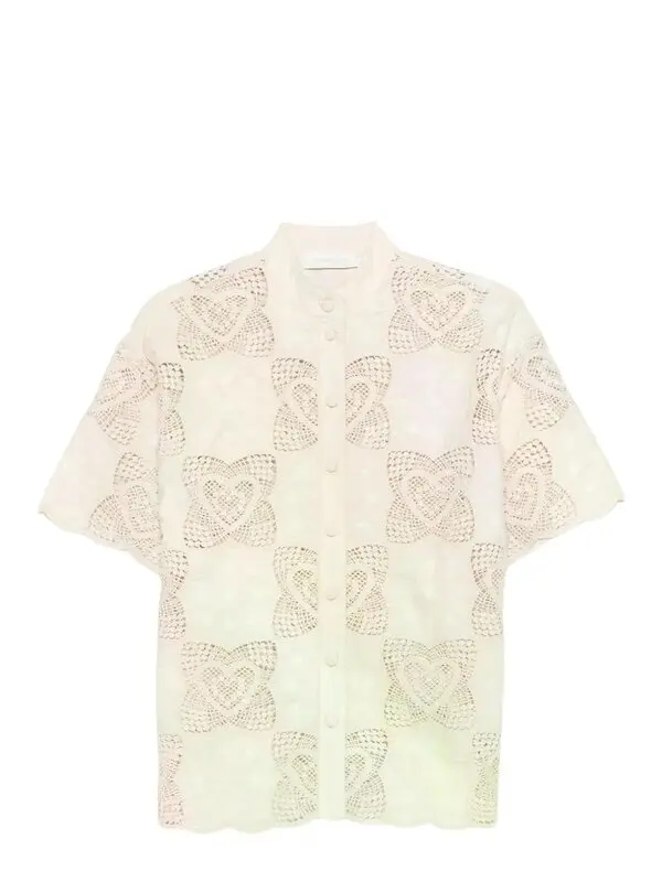 Zimmermann Wanderlust Scalloped Shirt - Neutrals