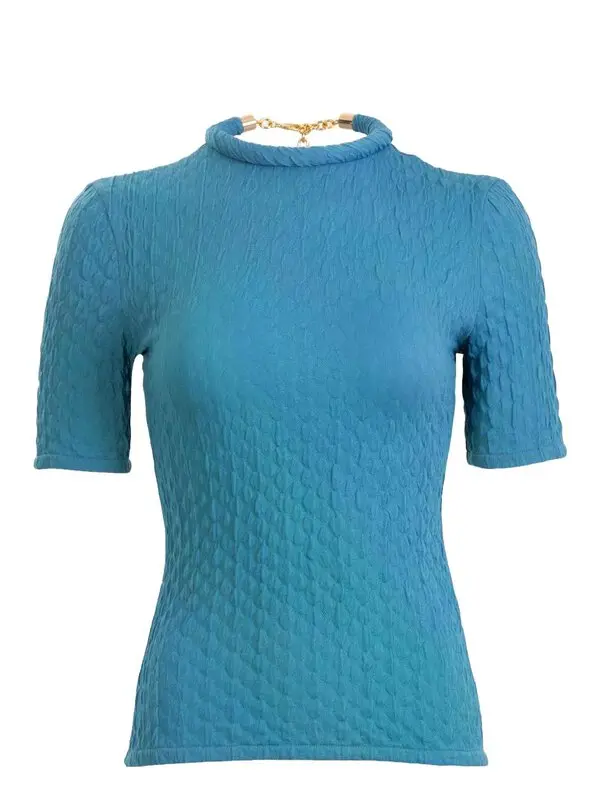 Silvia Tcherassi Venecia Mock-neck T-shirt - Blue