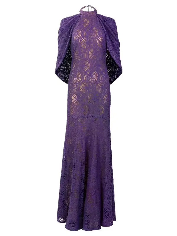 Silvia Tcherassi Salvina Lace Maxi Dress - Purple