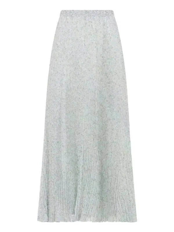 Ermanno Scervino Floral-pattern Pleated Midi Skirt - White