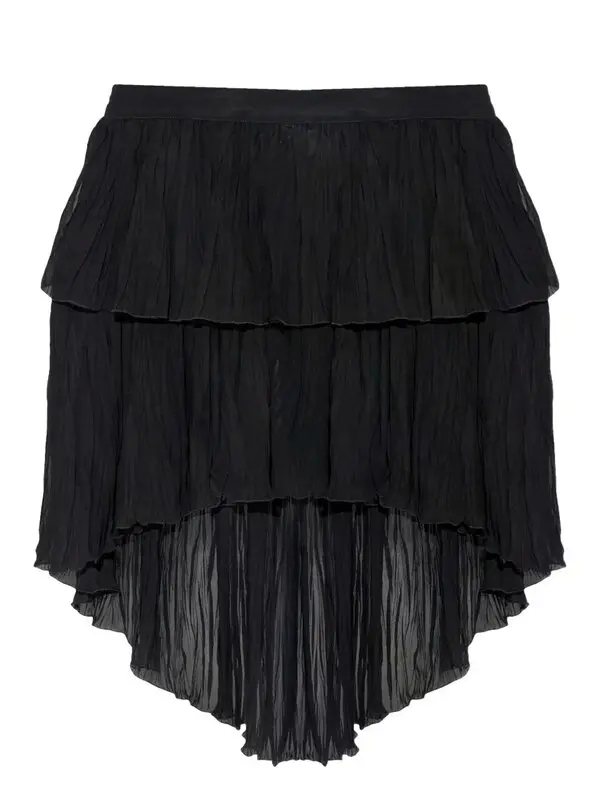Blumarine Asymmetrical Tiered Skirt - Black