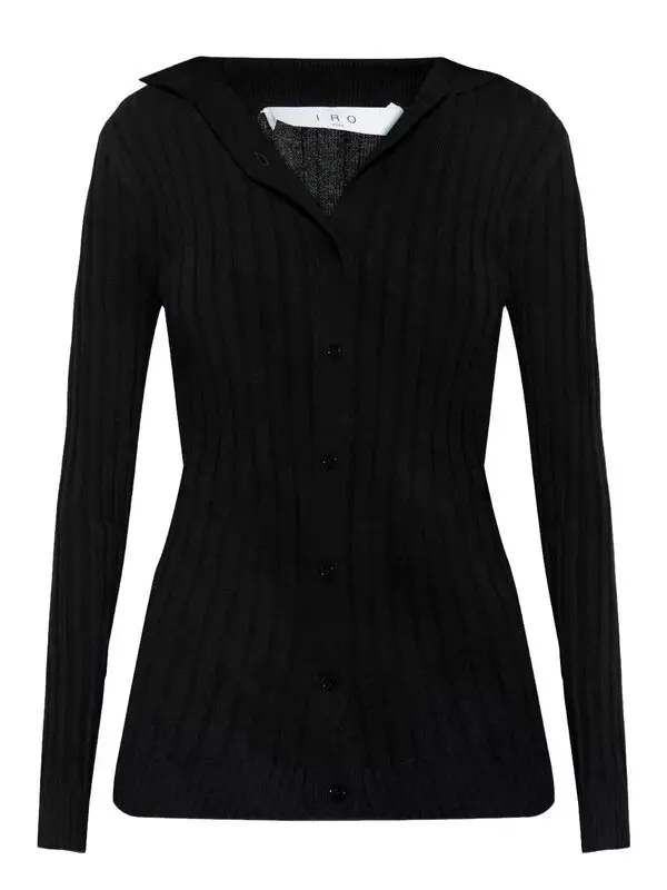 IRO PARIS Ribbed Buttoned Cardigan - Black