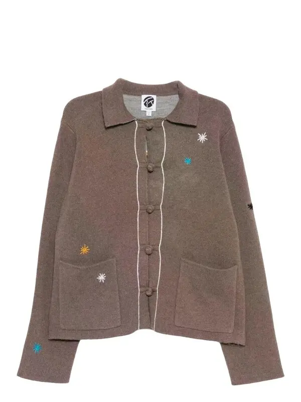 YANYAN Horse-embroidered Cardigan - Brown