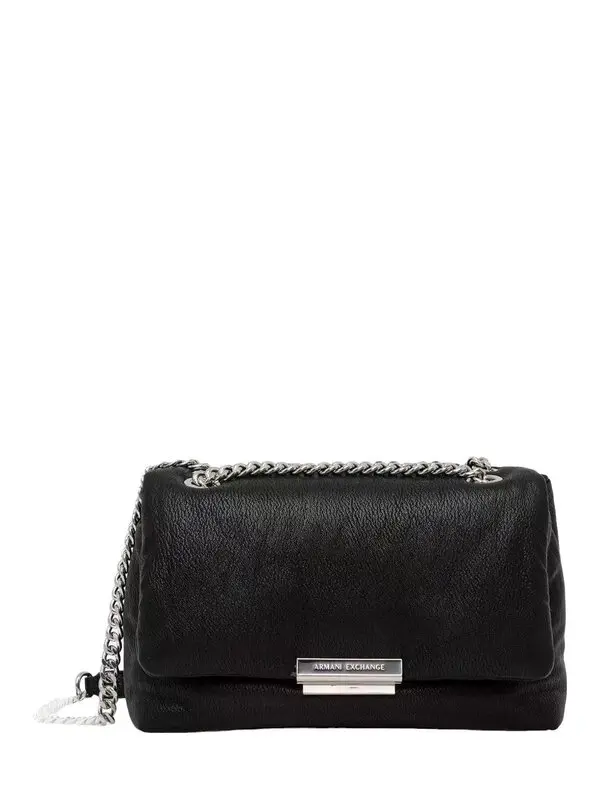 Armani Exchange Logo-plaque Chain Satchel - Black