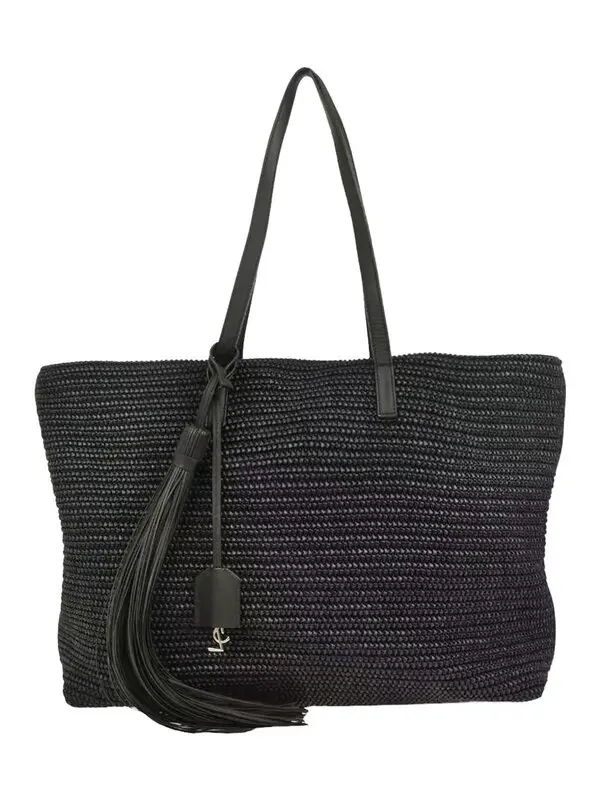 Saint Laurent Raffia Tote Bag - Black