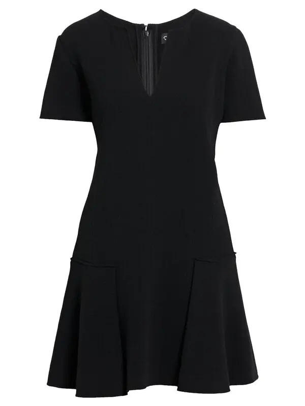 Oscar De La Renta Wool-blend Crepe Mini Dress - Black
