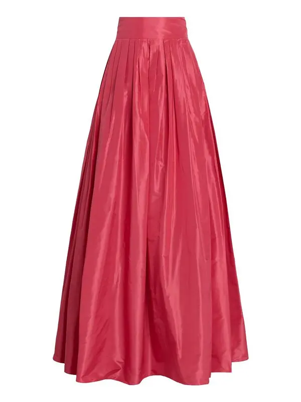 Carolina Herrera Pleated Silk-faille Maxi Skirt - Fuchsia