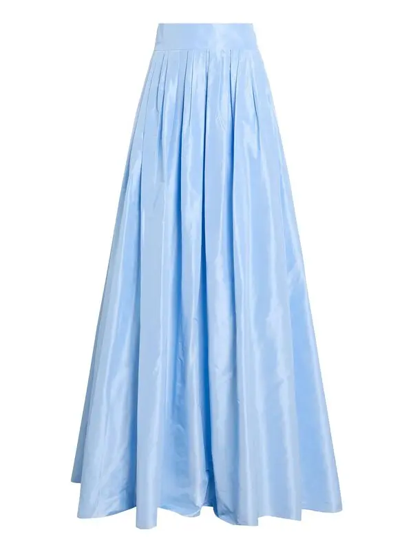 Carolina Herrera Pleated Silk-faille Maxi Skirt - Light Blue