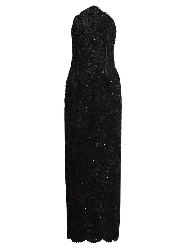 Carolina Herrera Strapless Sequin-embellished Lace Gown - Black