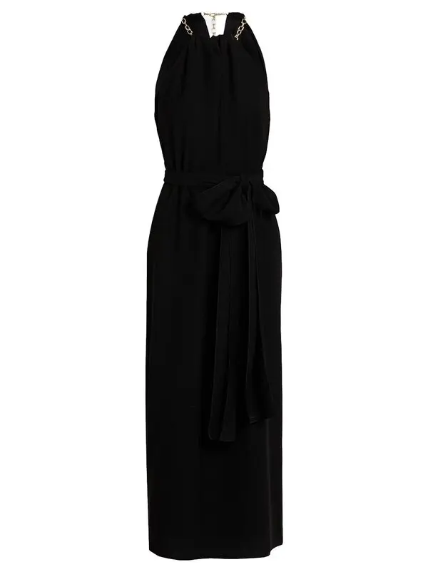 Carolina Herrera Chain-embellished Crepe Maxi Dress - Black
