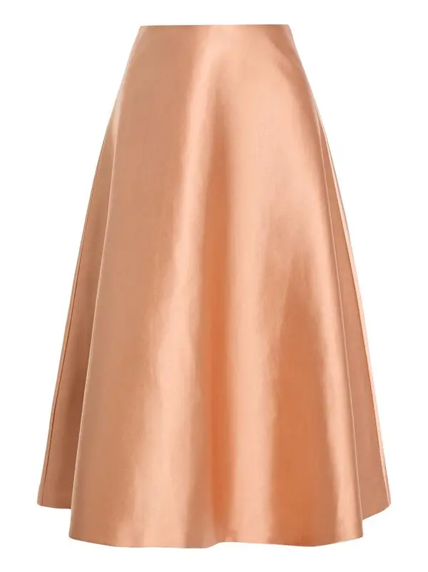 Carolina Herrera Satin Midi Skirt - Blush