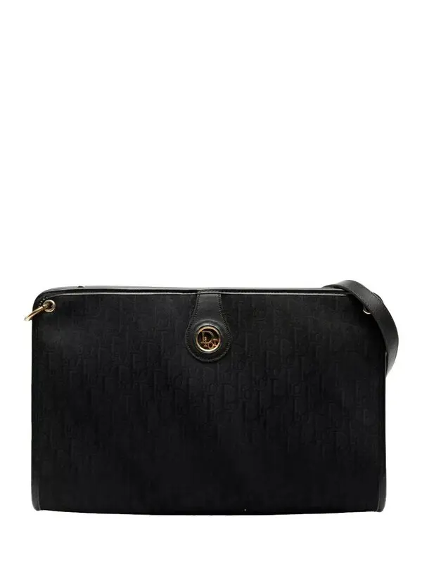 Dior 20th Century Diorissimo Trotter Canvas Shoulder Bag - Black