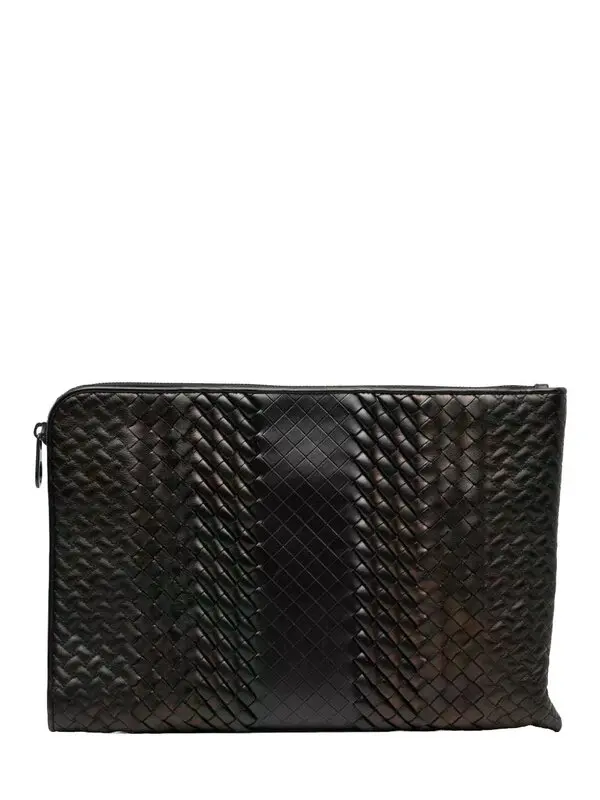 Bottega Veneta 2012-2025 Nappa Intreccio Imperatore Zip Clutch - Brown