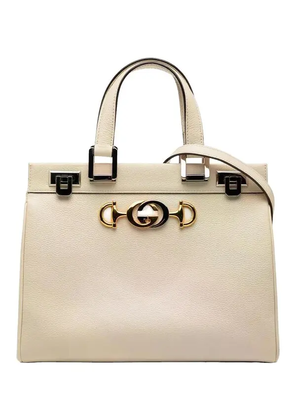 Gucci Small Leather Zumi Satchel - White