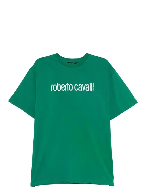 Roberto Cavalli Logo-print Cotton T-shirt - Green