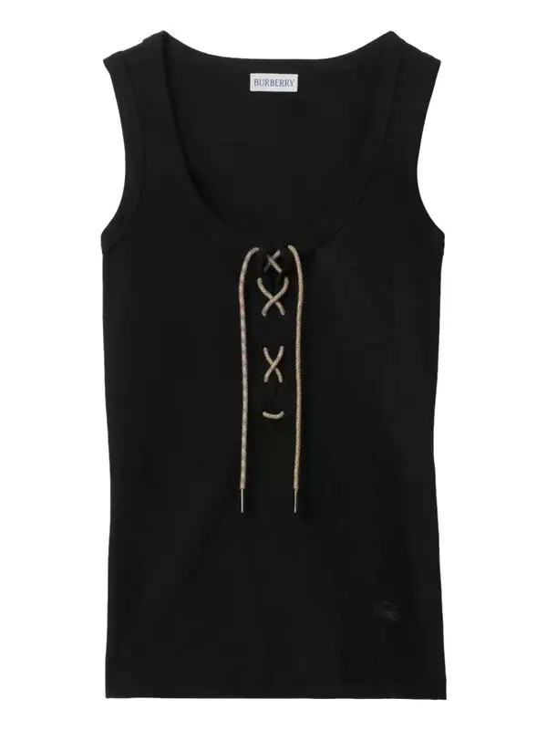 Burberry Lace-up Tank Top - Black