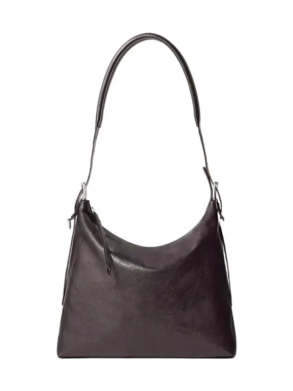 LEMAIRE Small Belted Bag In Paper Lux Leather - Brown