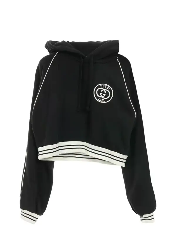 Gucci 2010s Logo-embroidered Hoodie - Black