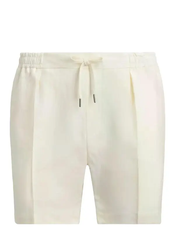 Ralph Lauren Purple Label Pleated-front Drawstring Shorts - Neutrals