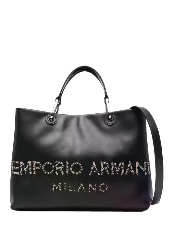 Emporio Armani Logo-appliqué Tote Bag - Black