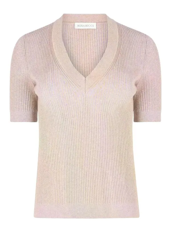 Nina Ricci V-neck Knit Top - Pink