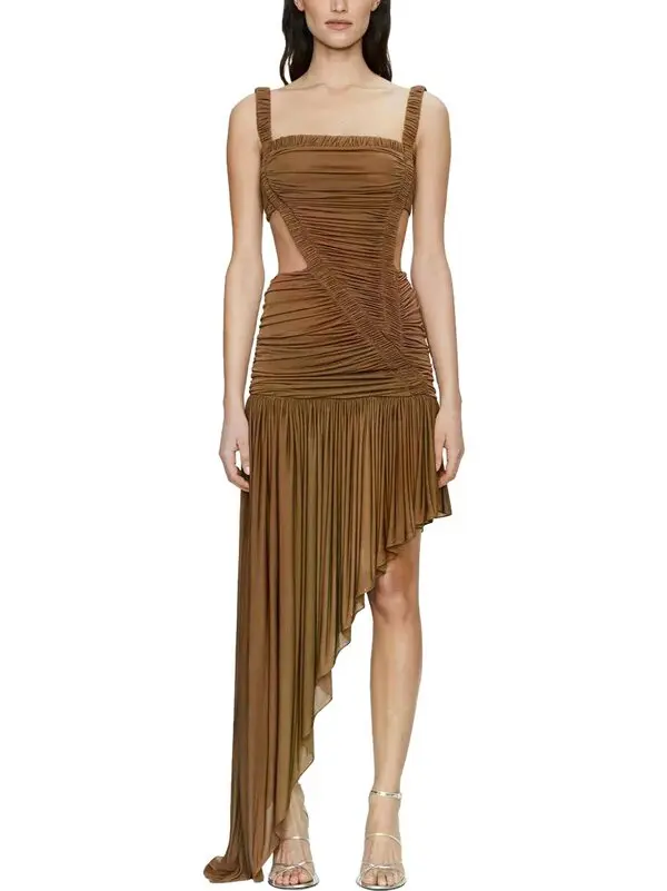 Christopher Esber Orion Swept Ruched Skirt - Brown