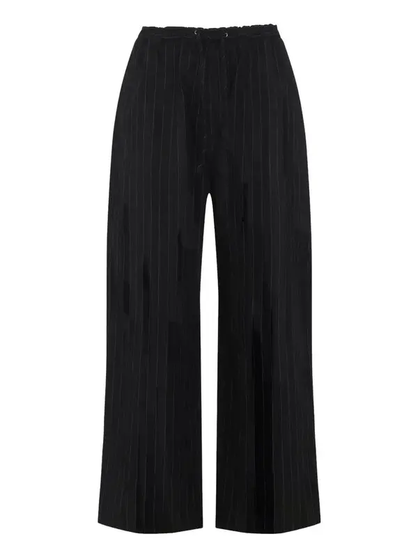 Studio Nicholson Pinstripe Trousers - Black